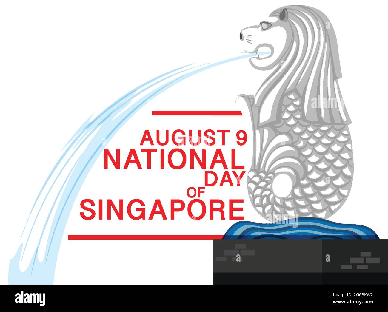 August 9th National Day of Singapore banner with illustration Stock ...