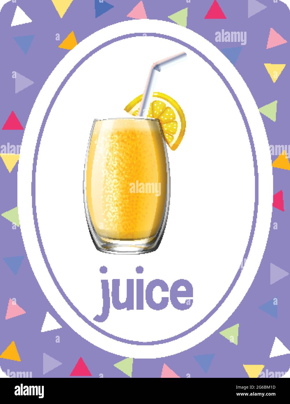 Vocabulary flashcard with word Juice illustration Stock Vector Image ...