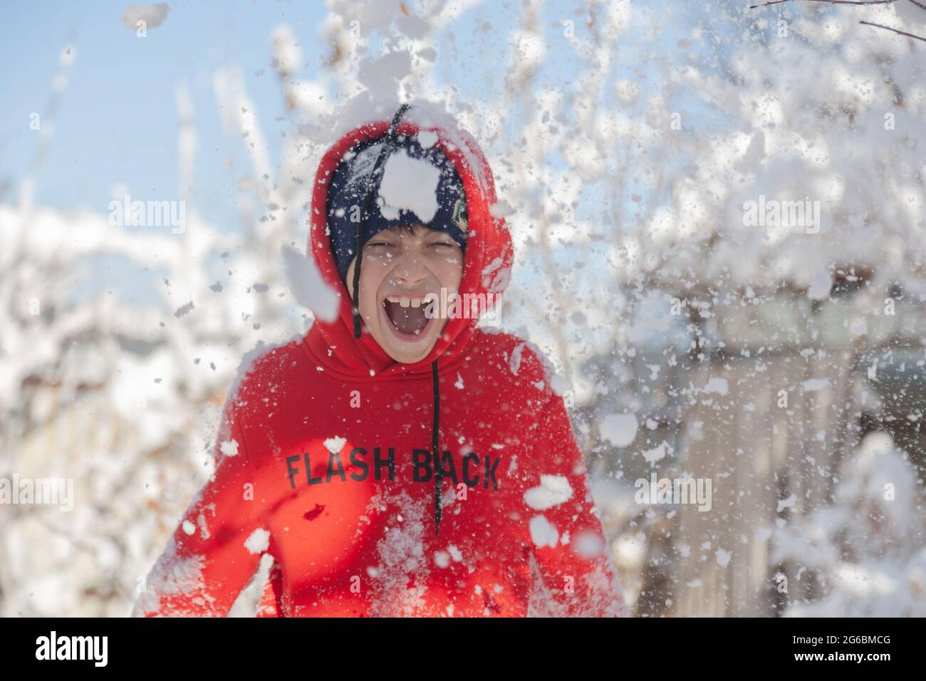 Outdoor winter portrait of little healthy happy baby child walking in ...
