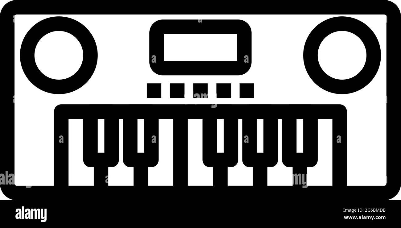 Music Synthesizer Icon. Bold outline design with editable stroke width ...