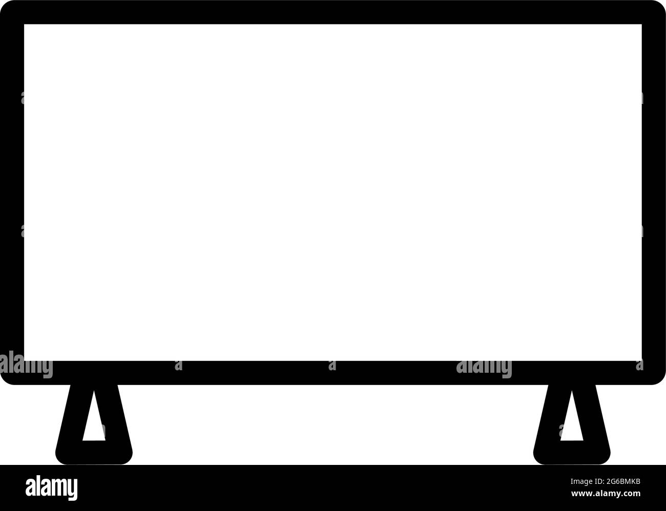 Wide Tv Icon. Bold outline design with editable stroke width. Vector ...