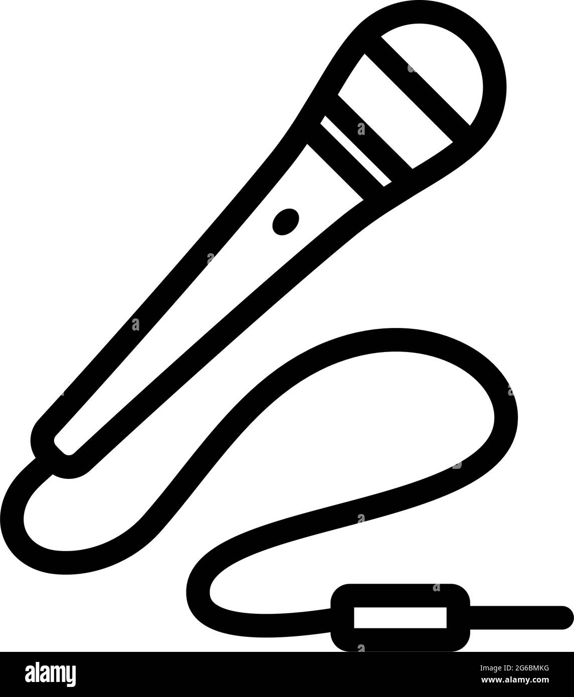 Karaoke Microphone Icon. Bold outline design with editable stroke width ...