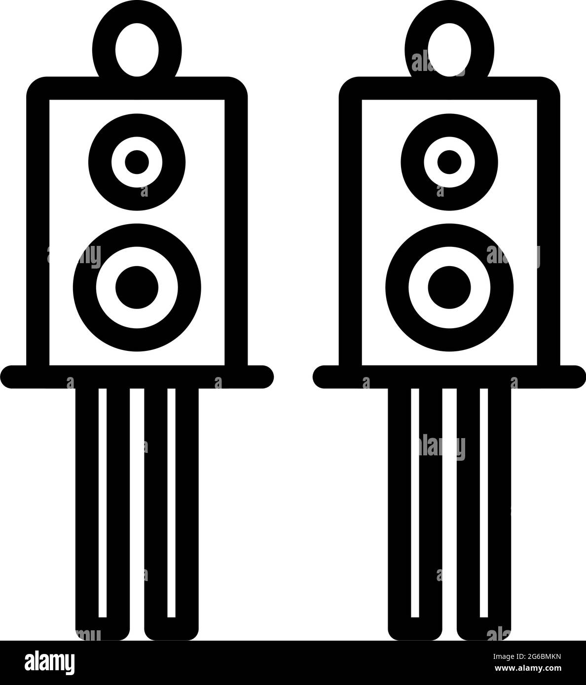 Audio System Speakers Icon. Bold outline design with editable stroke ...