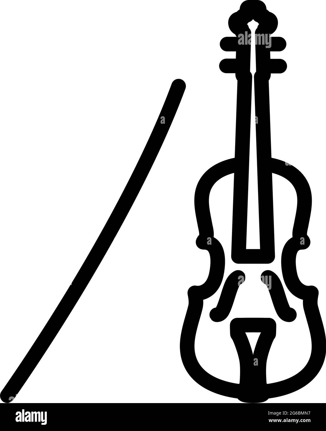 Violin Icon. Bold outline design with editable stroke width. Vector ...