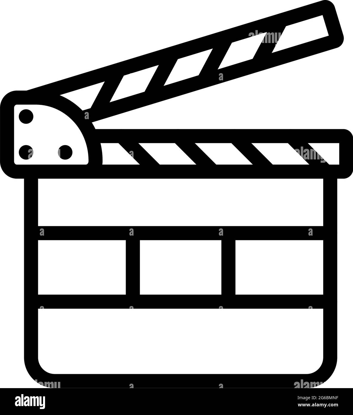 Clapperboard Icon. Bold outline design with editable stroke width ...