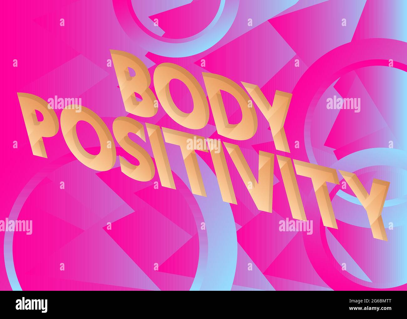 Abstract body positive illustraion with text. Happy plus size girls and ...