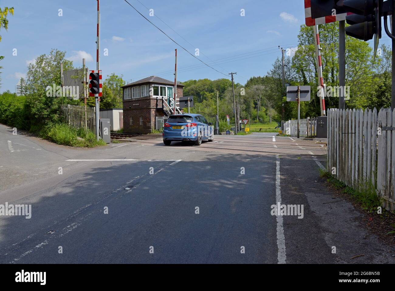 The level crossing and Grade 2 listed signal box built in 1872 at Marsh ...