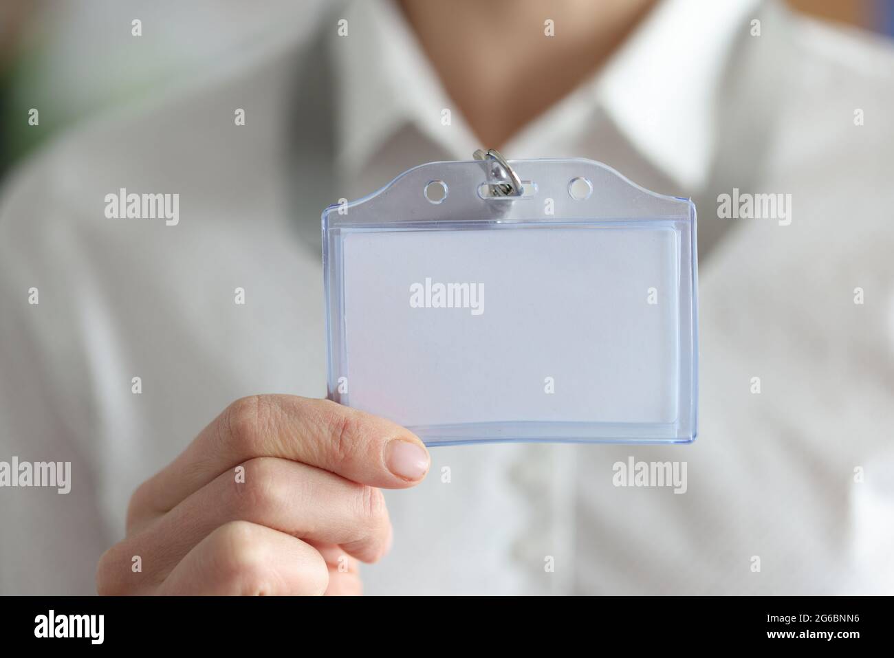 Id badge woman hi-res stock photography and images - Alamy