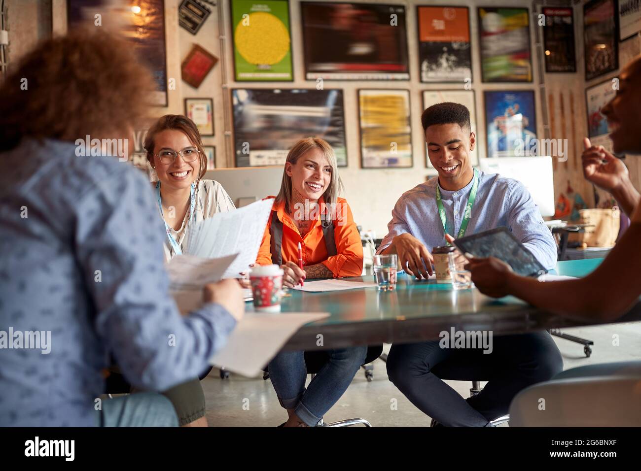 Group office relaxed hi-res stock photography and images - Alamy