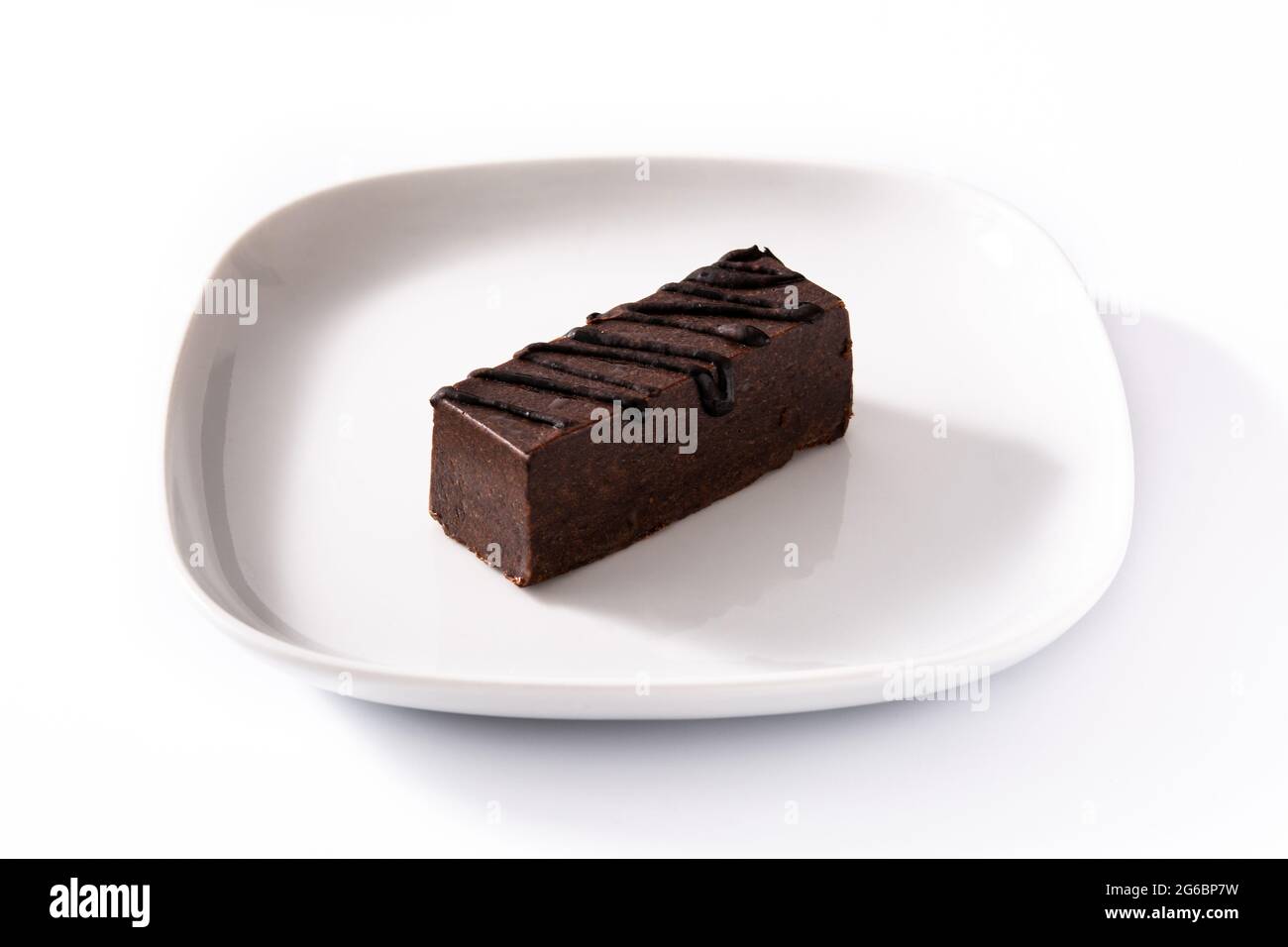 Chocolate cake slice isolated on white background Stock Photo - Alamy