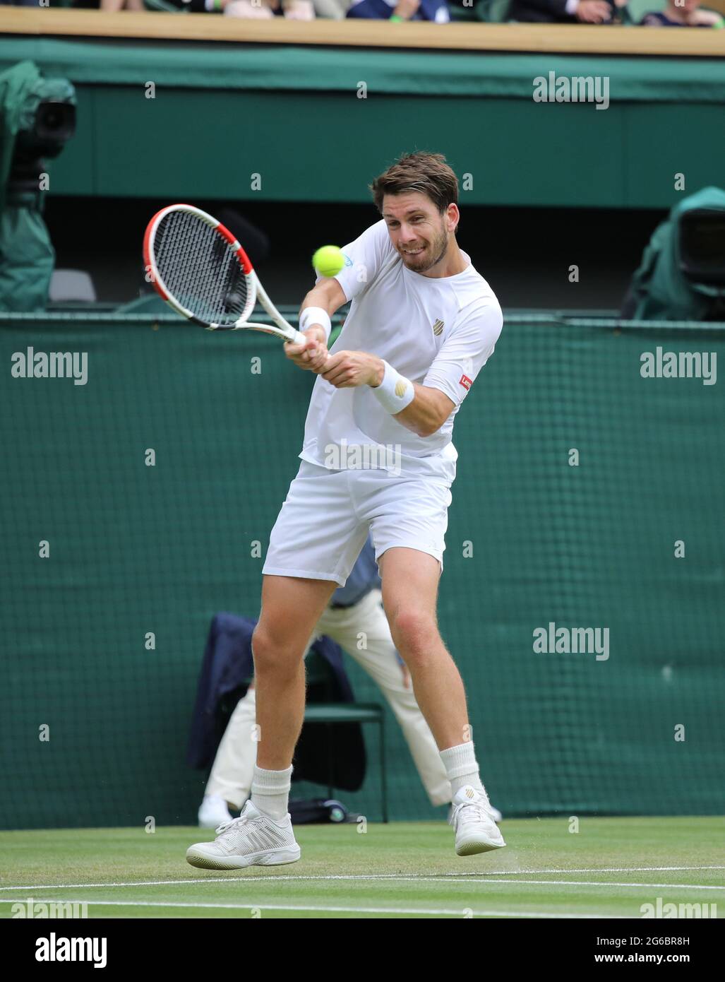 London, UK. 03rd July, 2021. Cameron Norrie in his match against Roger ...