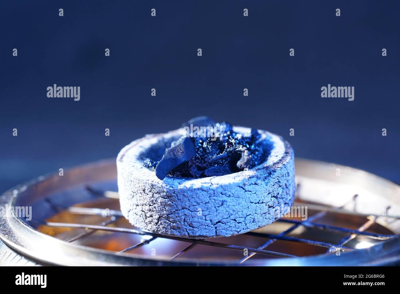 High angle shot of incense bowl with lighter and smoked food Stock ...