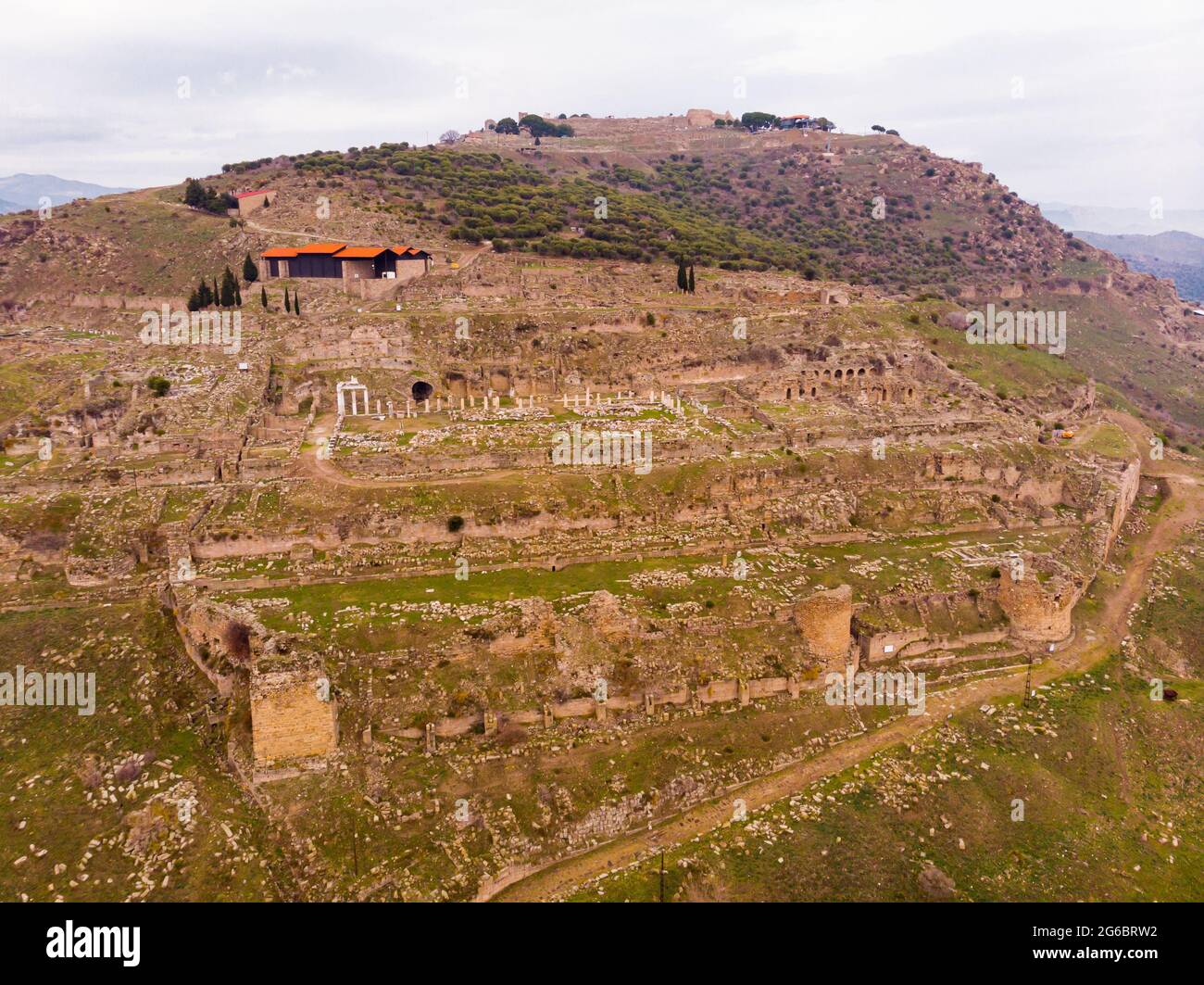 Ruined acropolis of antique greek city Pergamon Stock Photo - Alamy