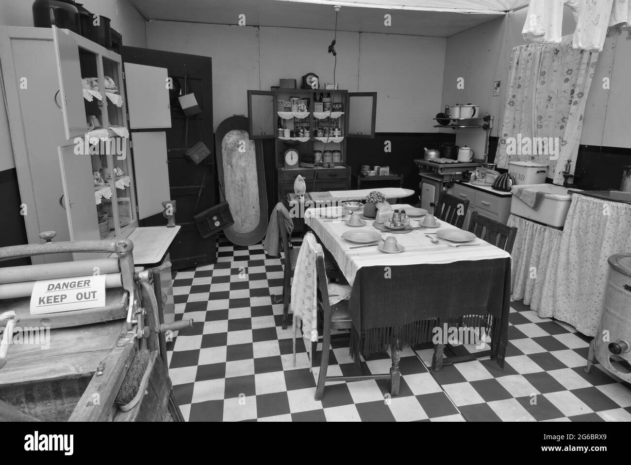 Kitchen diorama Black and White Stock Photos & Images - Alamy