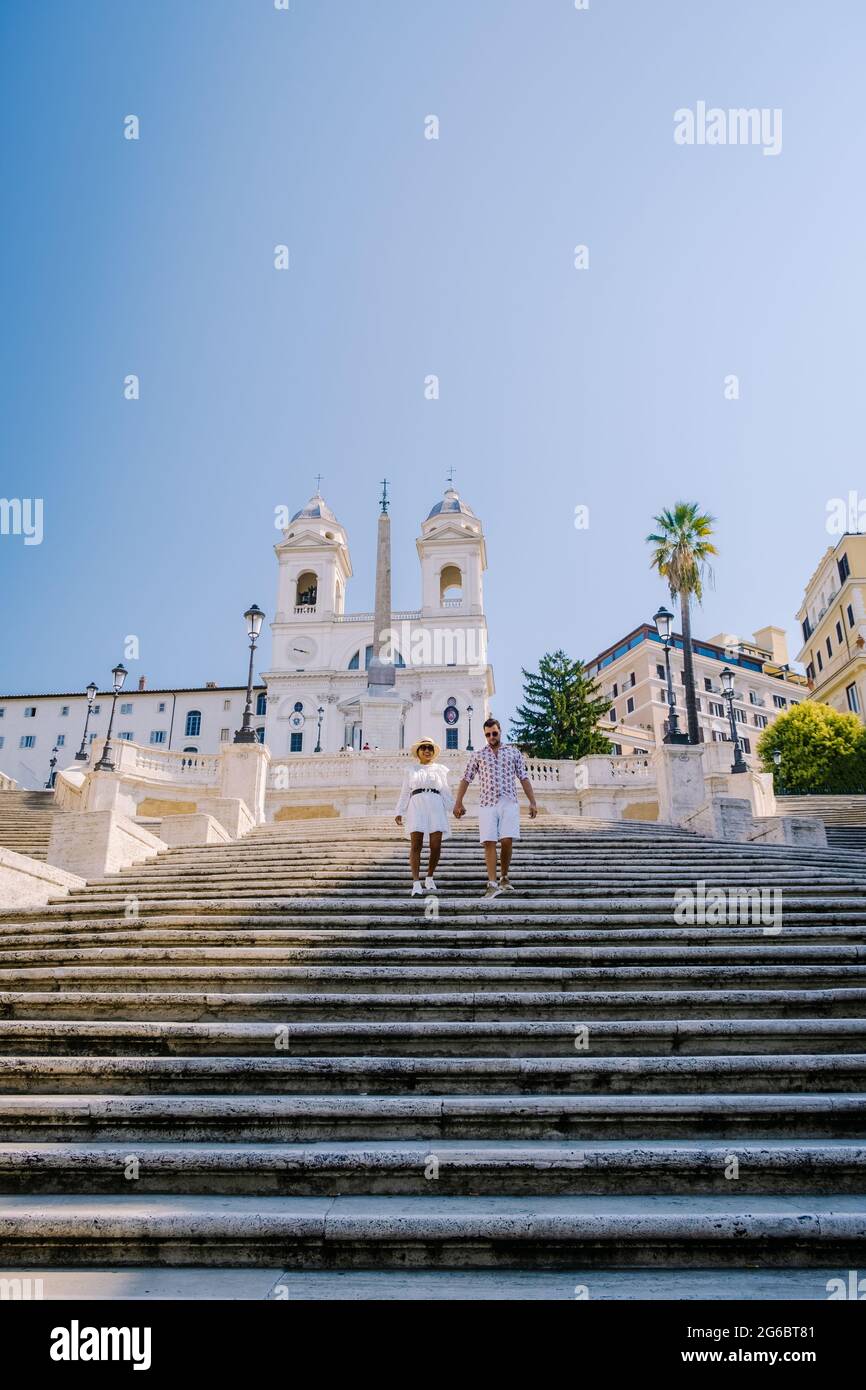 The Spanish Steps in Rome, Italy. The famous place is a great example ...
