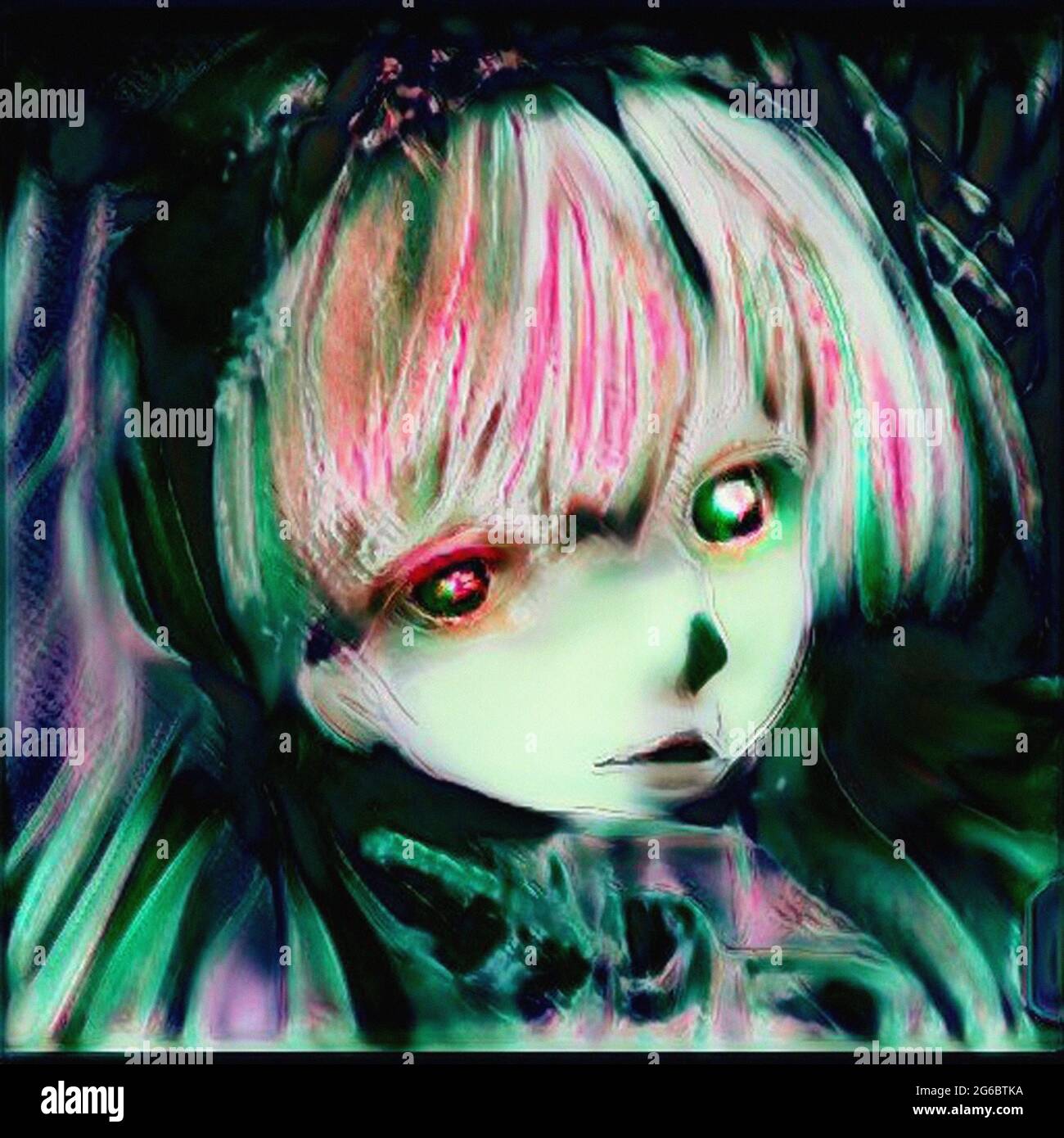 Anime character portrait illustration art Stock Photo - Alamy