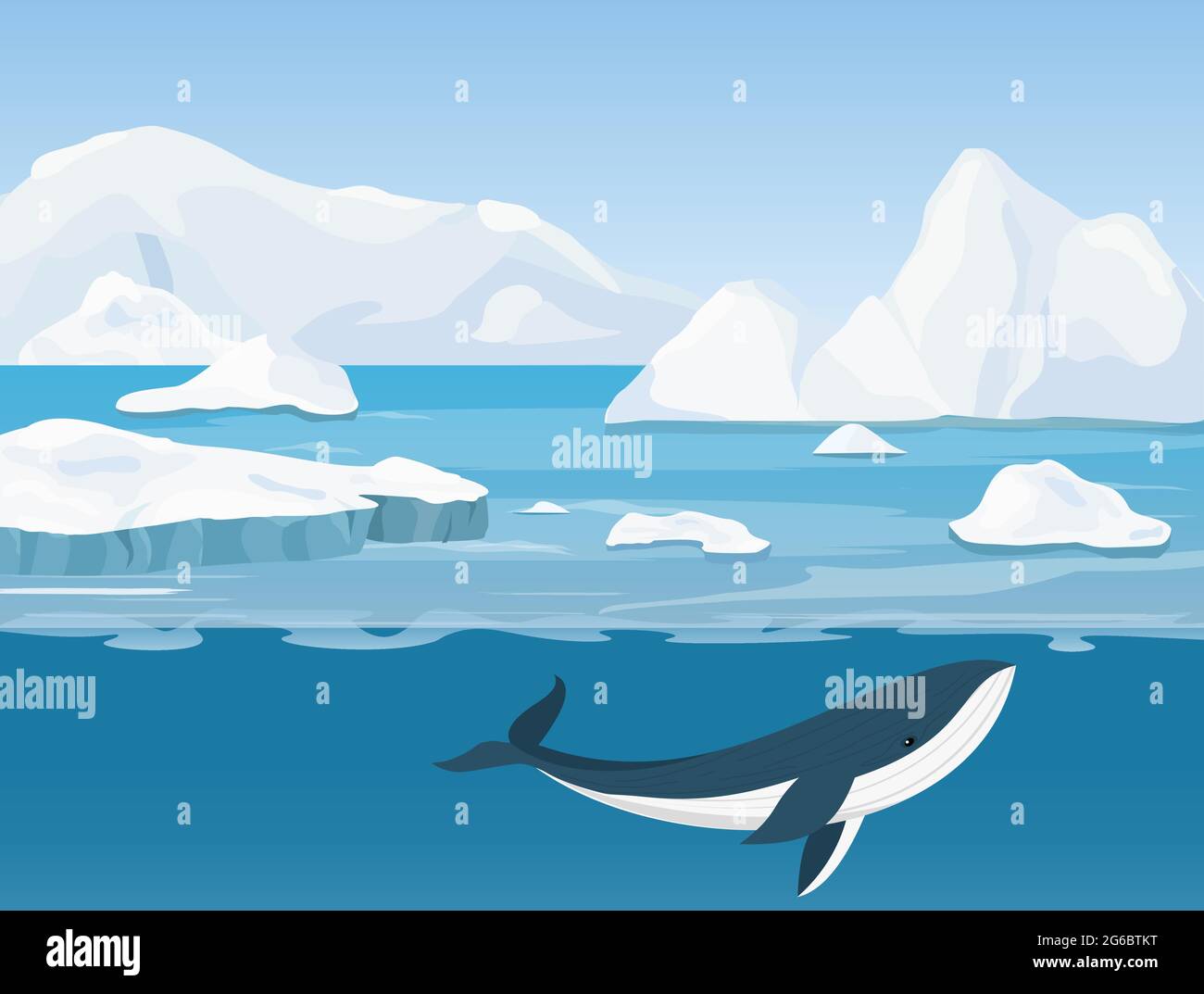 Vector illustration of beautiful arctic landscape of northern and ...