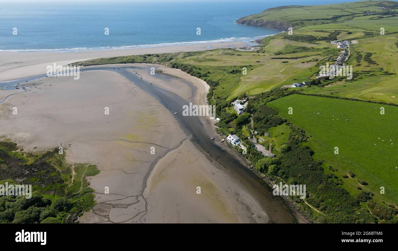 Newport Pembrokeshire Wales UK Aerial image Stock Photo - Alamy