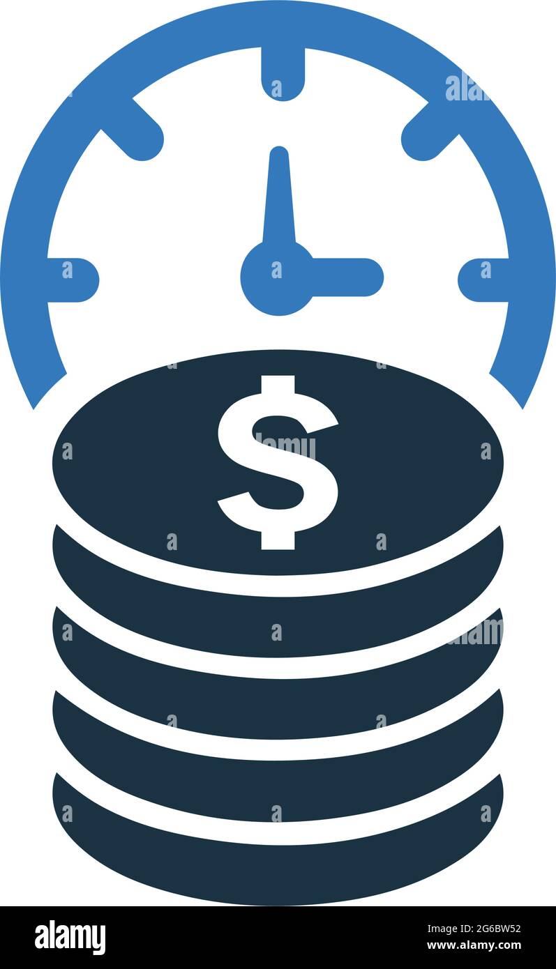 Finance, banking, money time icon is isolated on white background. Use ...