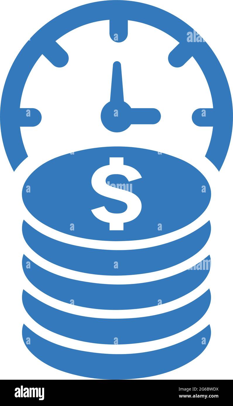 Finance, banking, money time icon is isolated on white background. Use ...