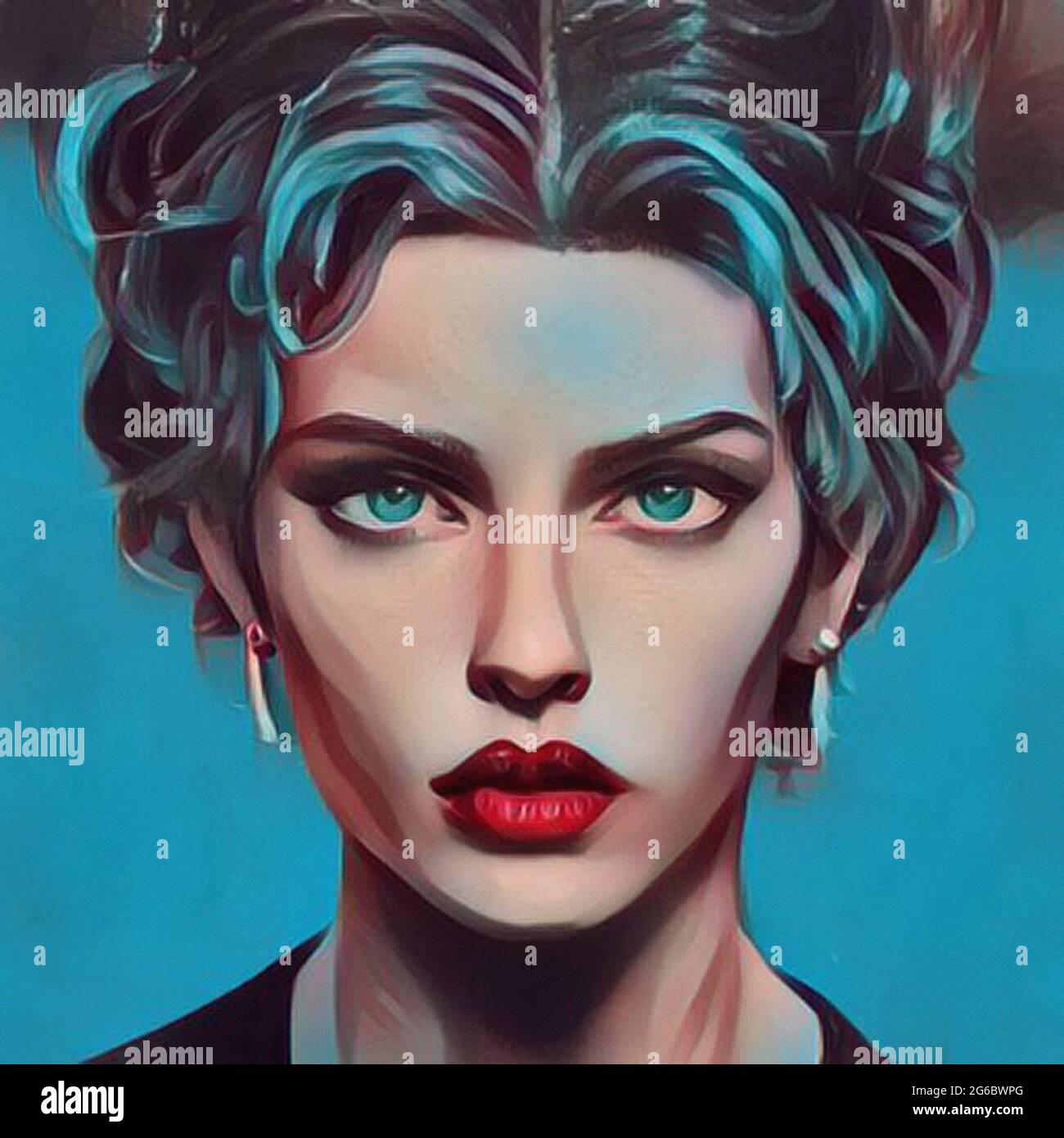 Portrait illustration art Stock Photo - Alamy