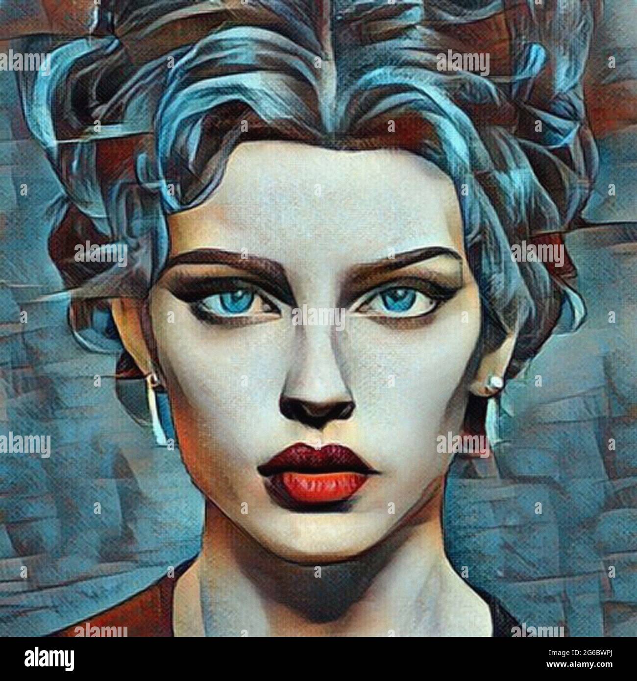 Portrait illustration art Stock Photo - Alamy