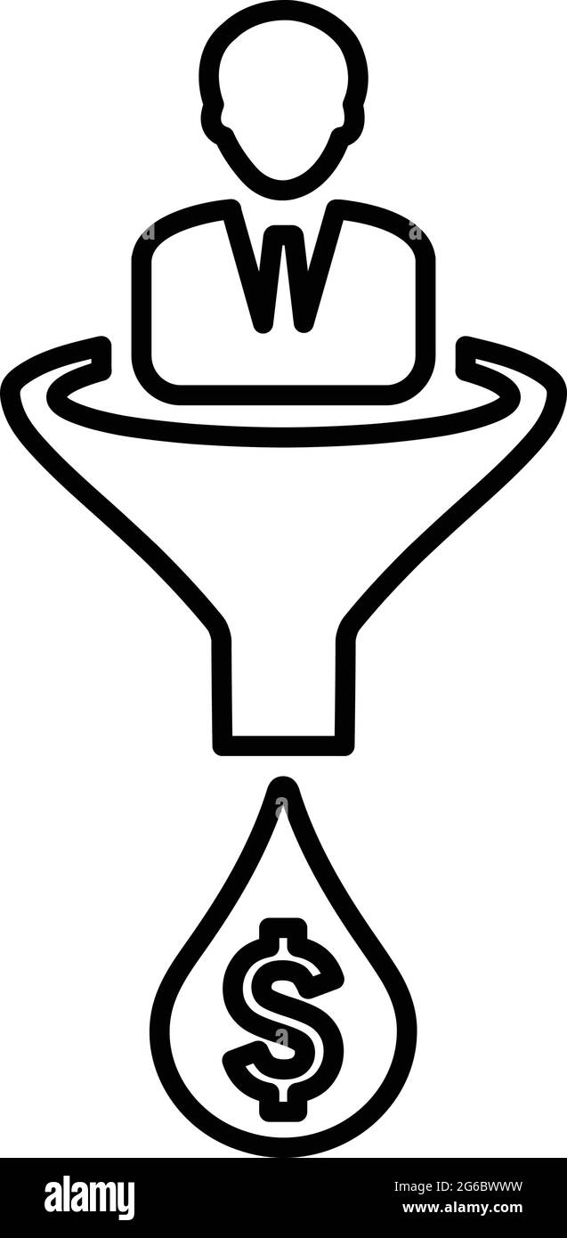 Customers, sale, customer filter icon is isolated on white background ...