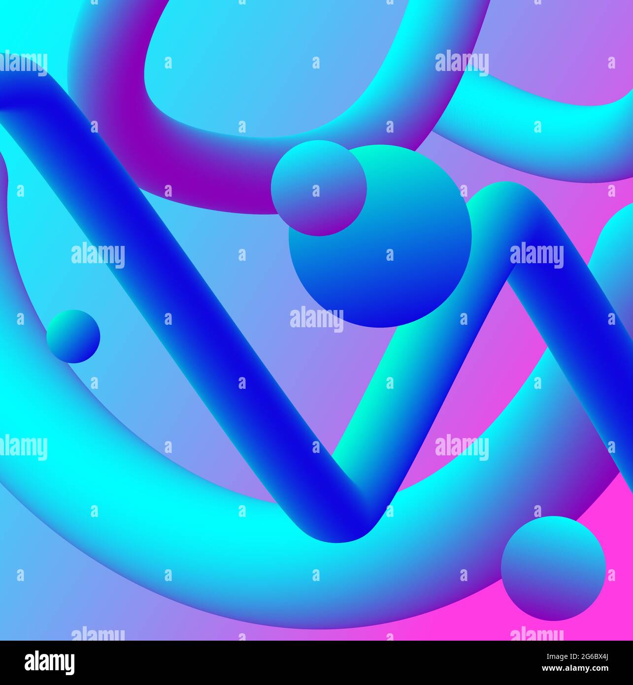 Vector illustration of abstract background with 3d liquid fluid blue ...