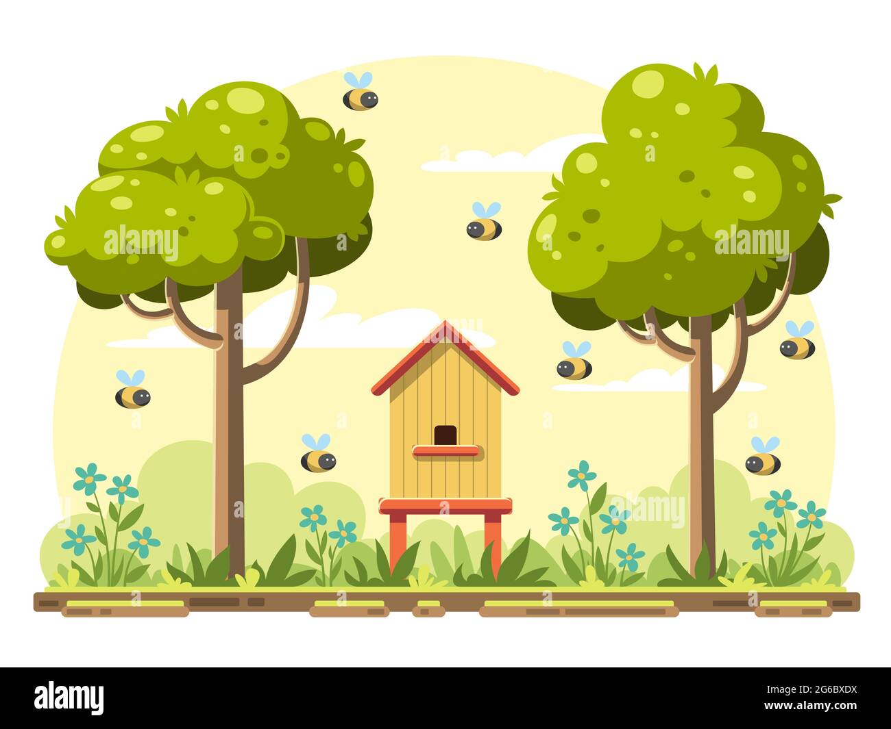 Swarm of bees cartoon hi-res stock photography and images - Alamy