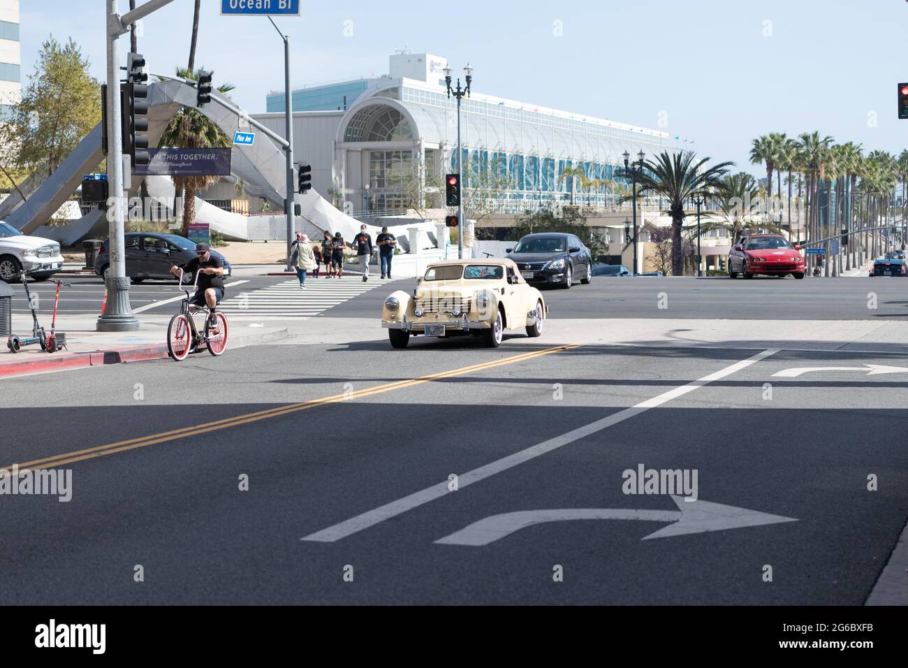 Long Beach, California USA - April 12, 2021: antique beige retro ...