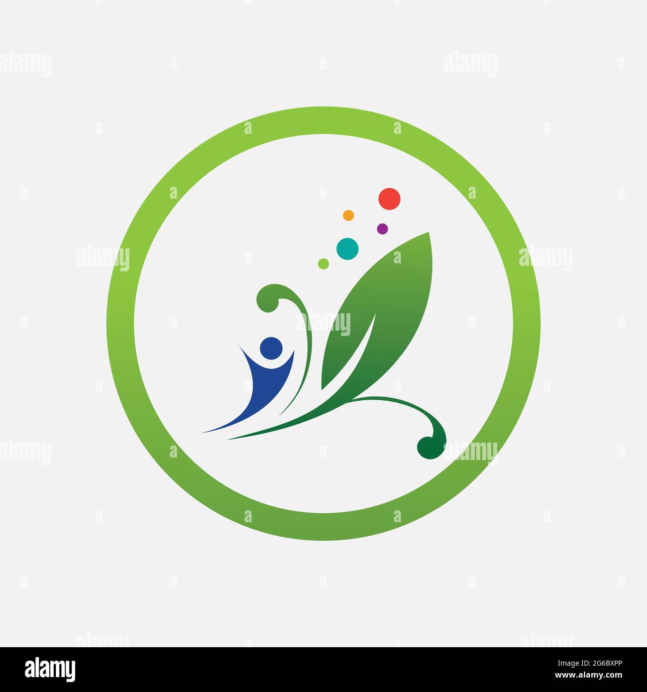 people leaf logo vector illustration design template Stock Vector Image ...