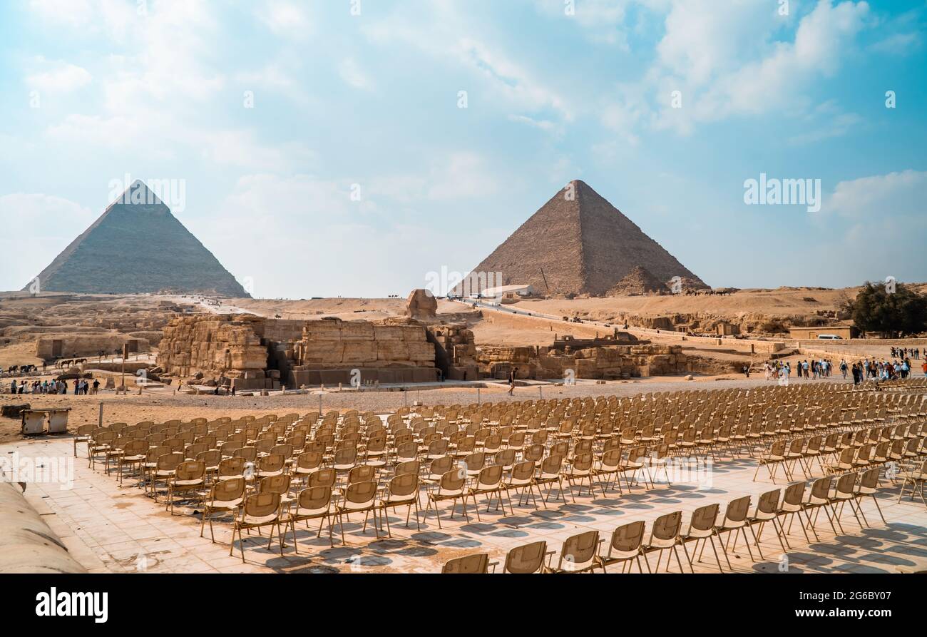 The Pyramids in Giza, Egypt in daylight Stock Photo - Alamy