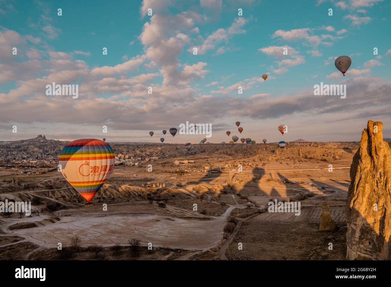 Göreme, Turkey - March 19, 2021 - Amazing panorama view of landscapes ...