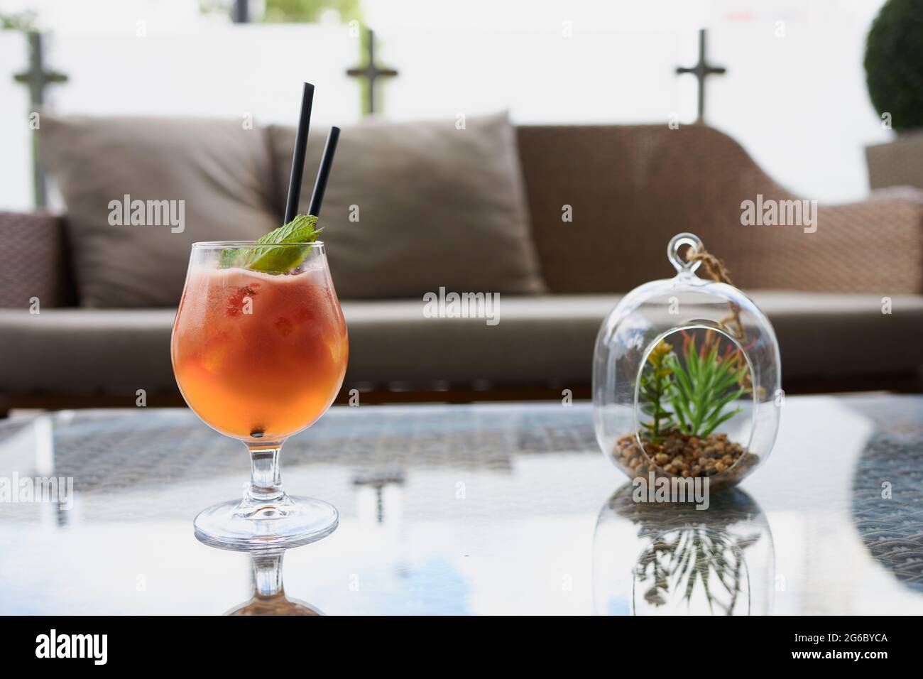 Delicious slushy summer cocktail in a bar Stock Photo - Alamy