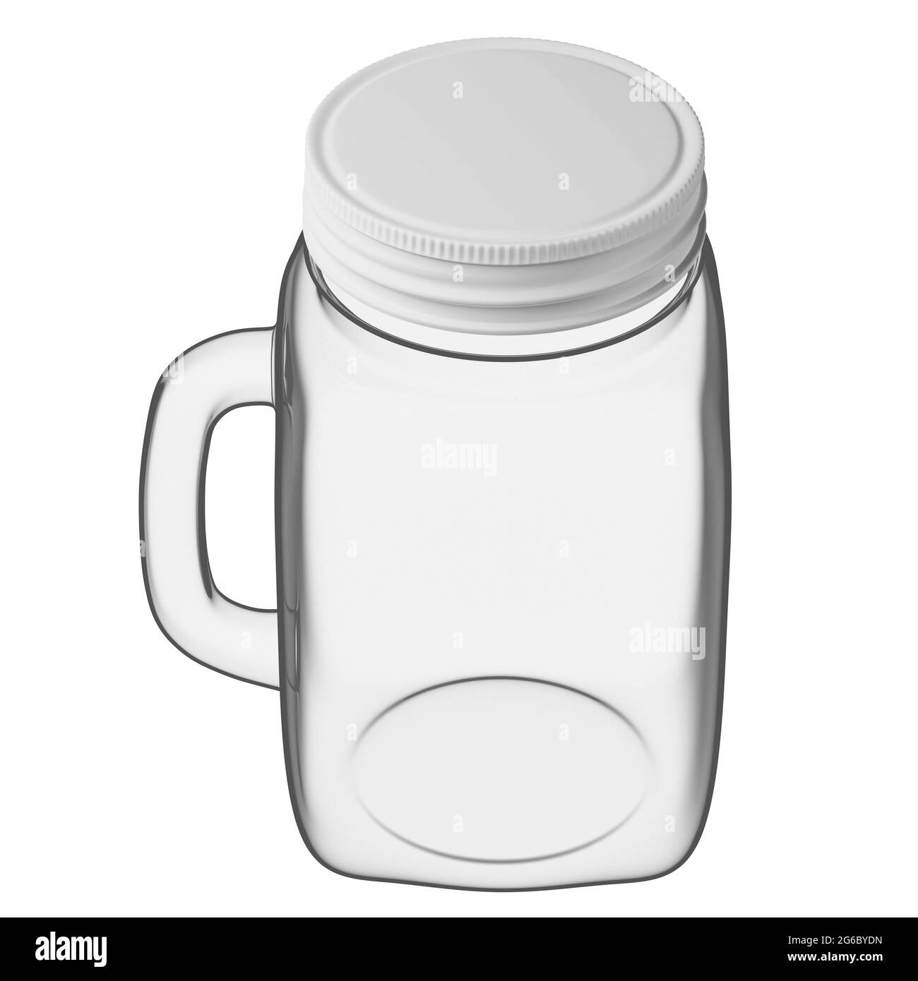 Realistic Glass Square Cup, Jar, Bottle with White Lid and white ...