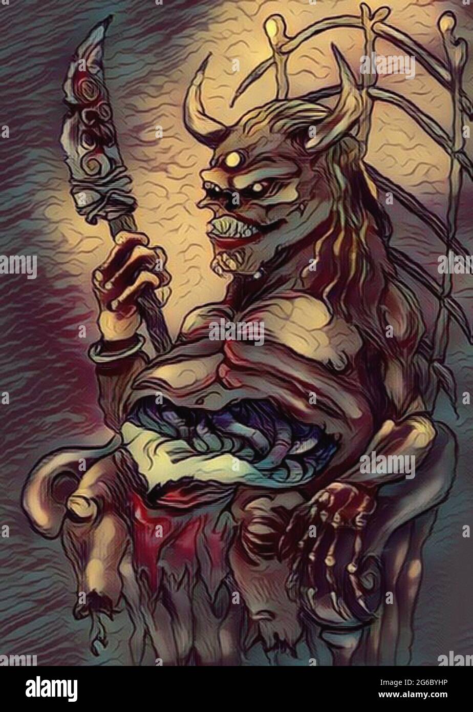 Illustration of a demon Stock Photo - Alamy