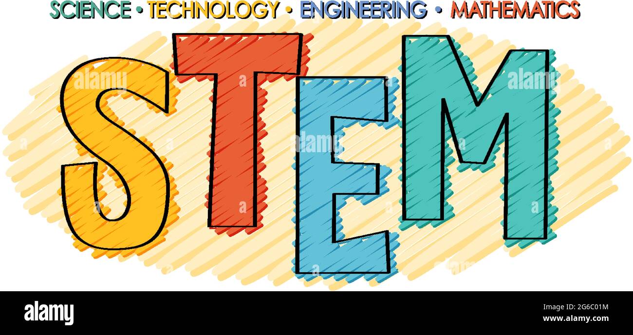 STEM education logo banner on white background illustration Stock ...