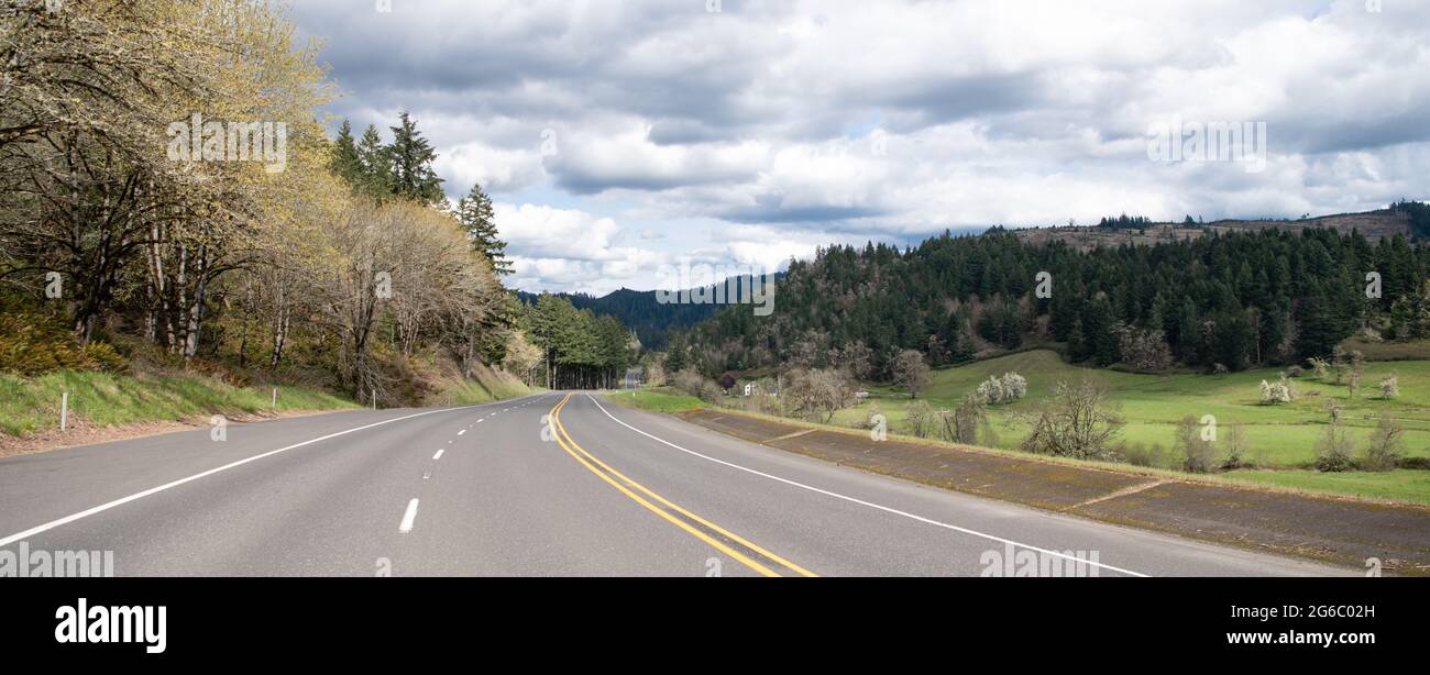 highway road with beautiful countryside landscape, way Stock Photo - Alamy