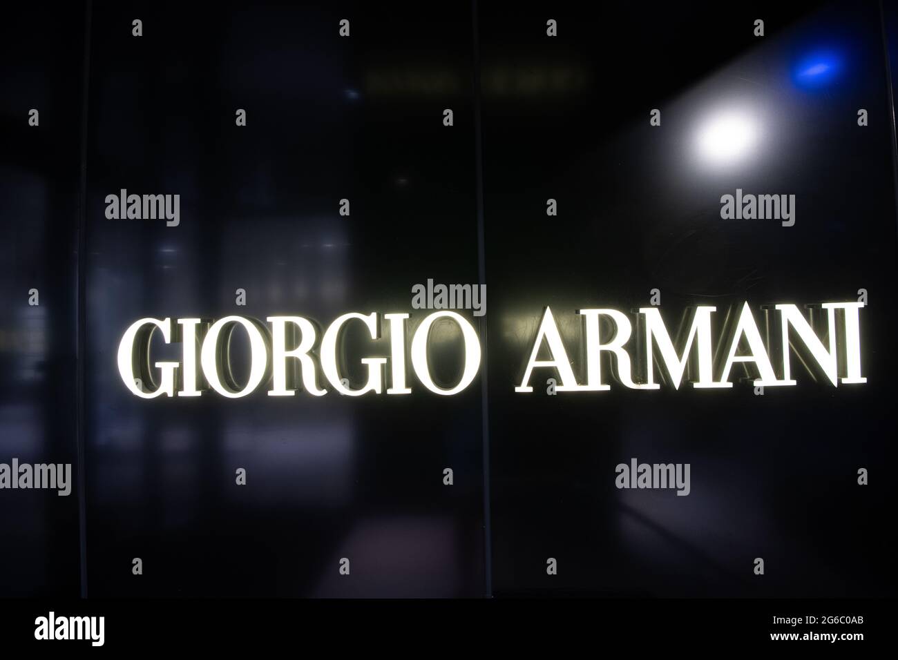 Armani signage hi-res stock photography and images - Alamy