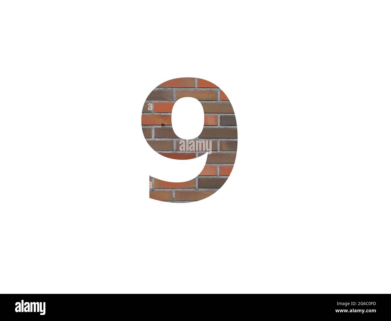 Number nine on a wall Cut Out Stock Images & Pictures - Alamy