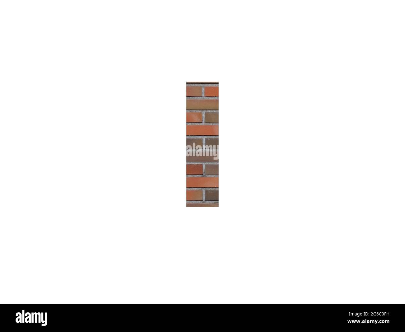 letter i of the alphabet made with wall of bricks, in brown, orange ...