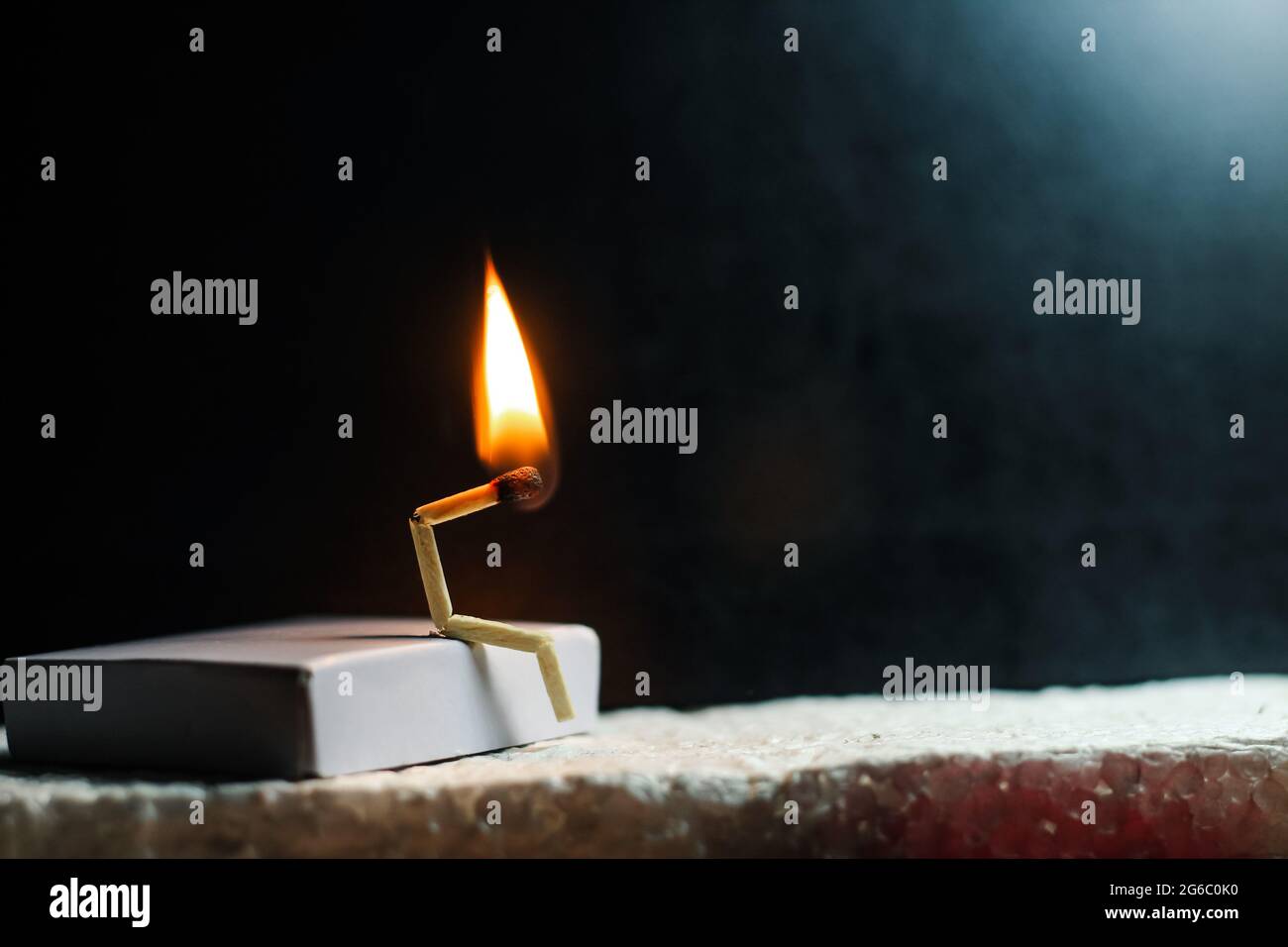 Concept of weakness, sadness, and loneliness. Image of a man-made ...