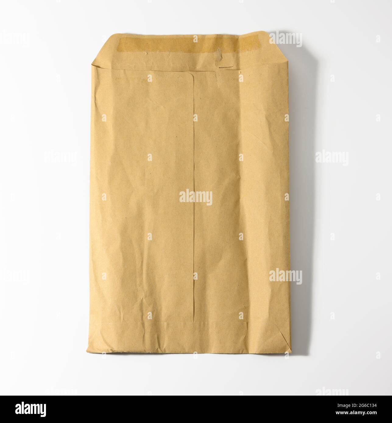rectangular open brown kraft paper envelope on white background Stock ...