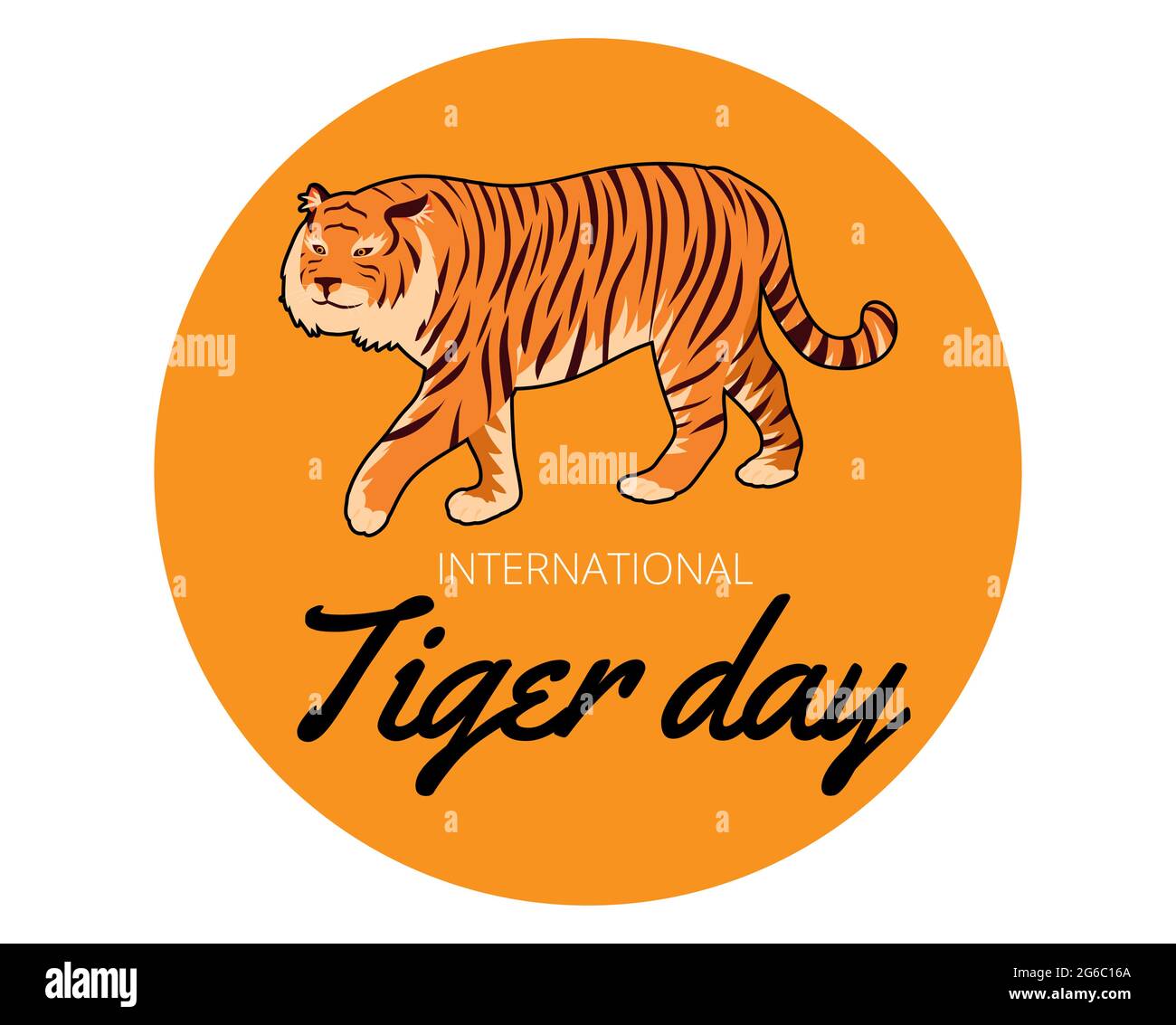 International tiger day emblem. Wild animal badge design. Stock vector ...