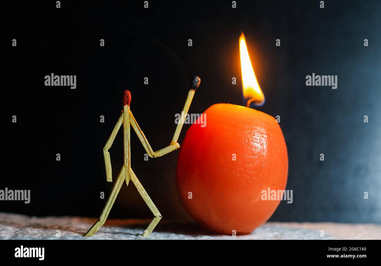 Candle in light bulb artwork hi-res stock photography and images - Alamy
