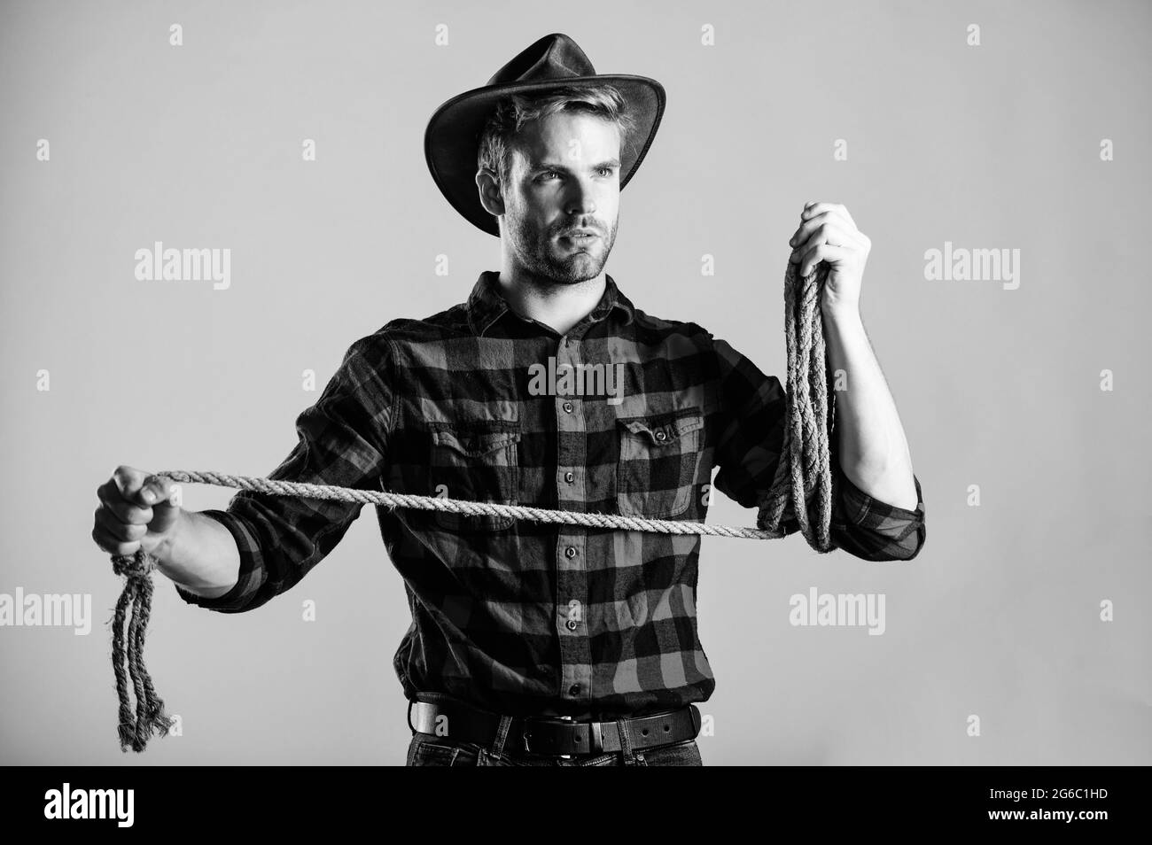 Ranch occupations. Lasso is used in rodeos part competitive events ...