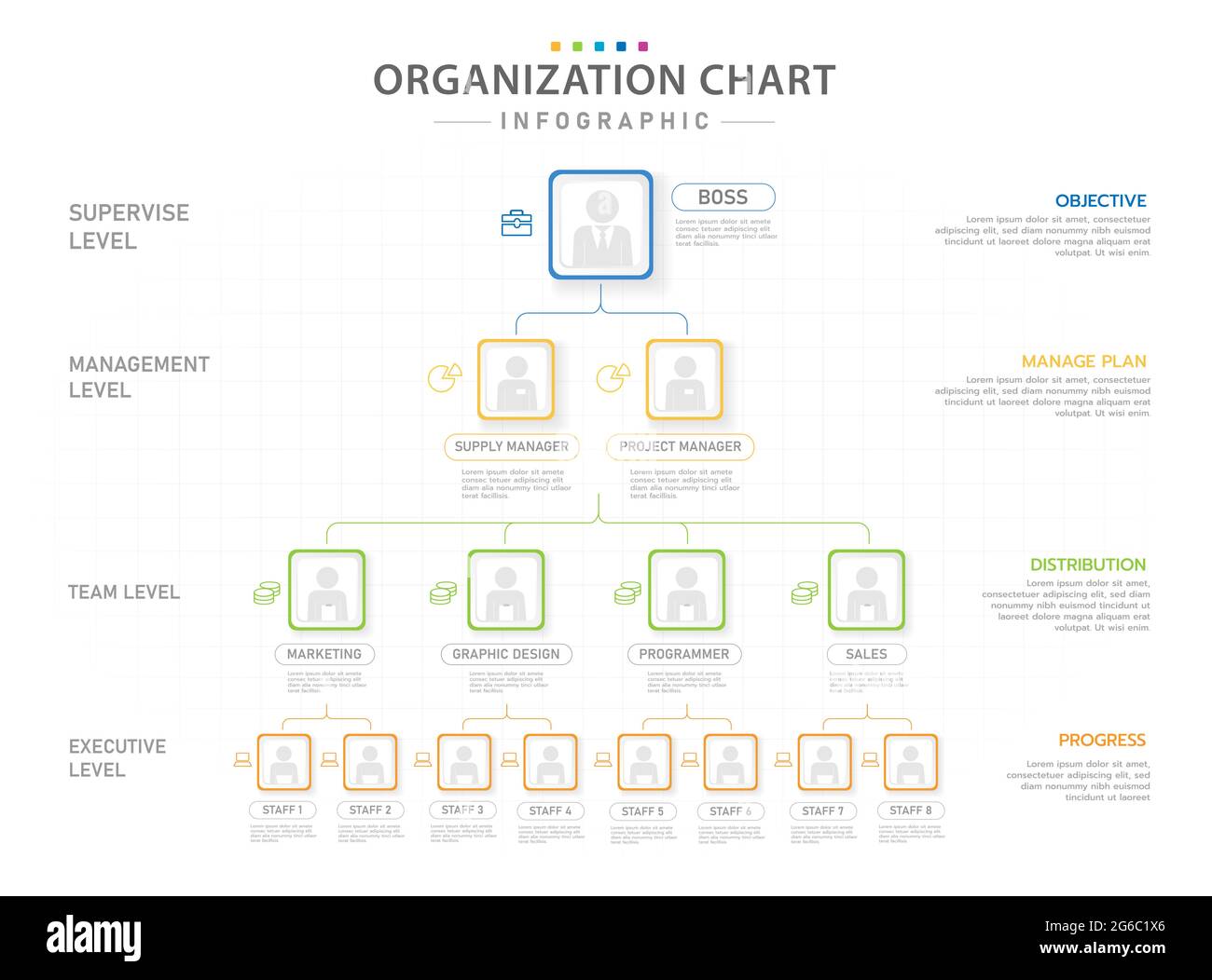 Infographic template for business. Modern Organization Chart with ...