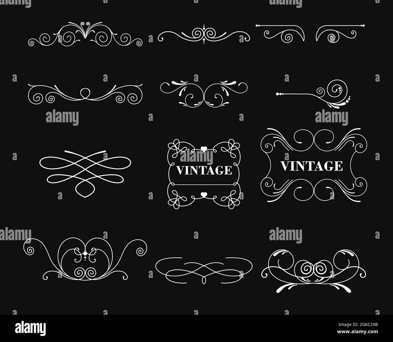 Vector color lines elements Black and White Stock Photos & Images - Alamy