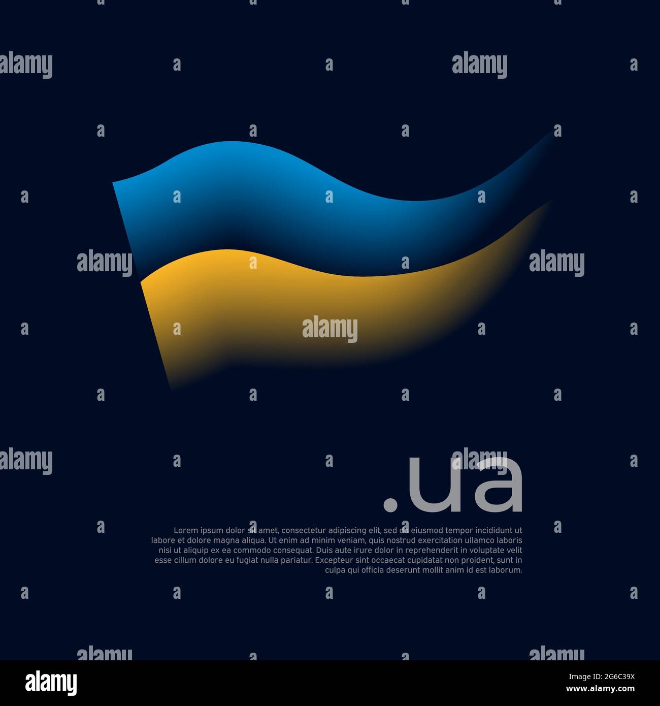 Ukraine flag. Colored stripes of the ukrainian flag on a dark ...