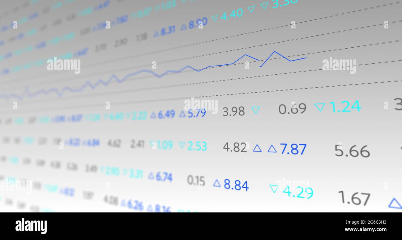 Image of stock exchange display board with graphs and numbers changing ...